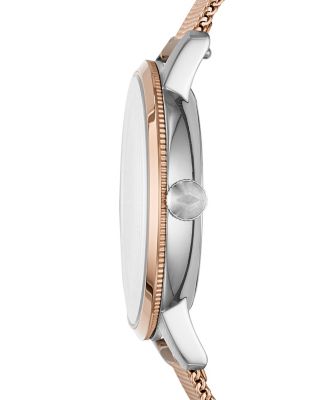 Fossil Women's Neely Rose Gold-Tone Stainless Steel Mesh Bracelet Watch ...