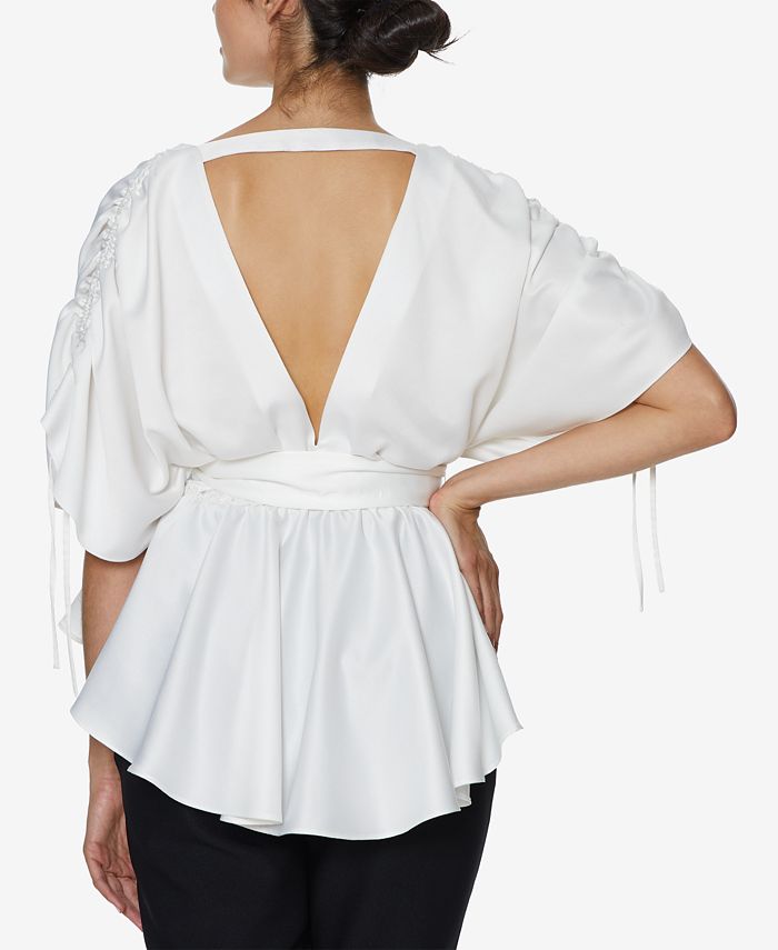 INSPR x Natalie Off Duty Ruffle Wrap Top, Created for Macy's - Macy's