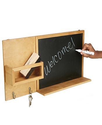 Mind Reader Wall Mount Chalk Board Entrance Organizer Rack, Brown - Macy's