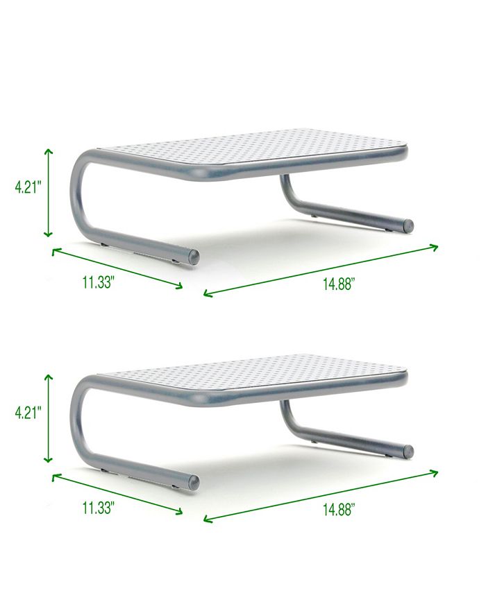 Mind Reader Metal Monitor Stand, 2-Pack, Silver - Macy's