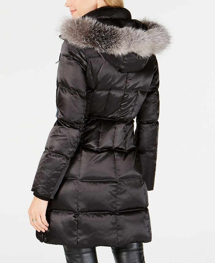 Andrew Marc Real Fur Hooded Down Coat - Macy's