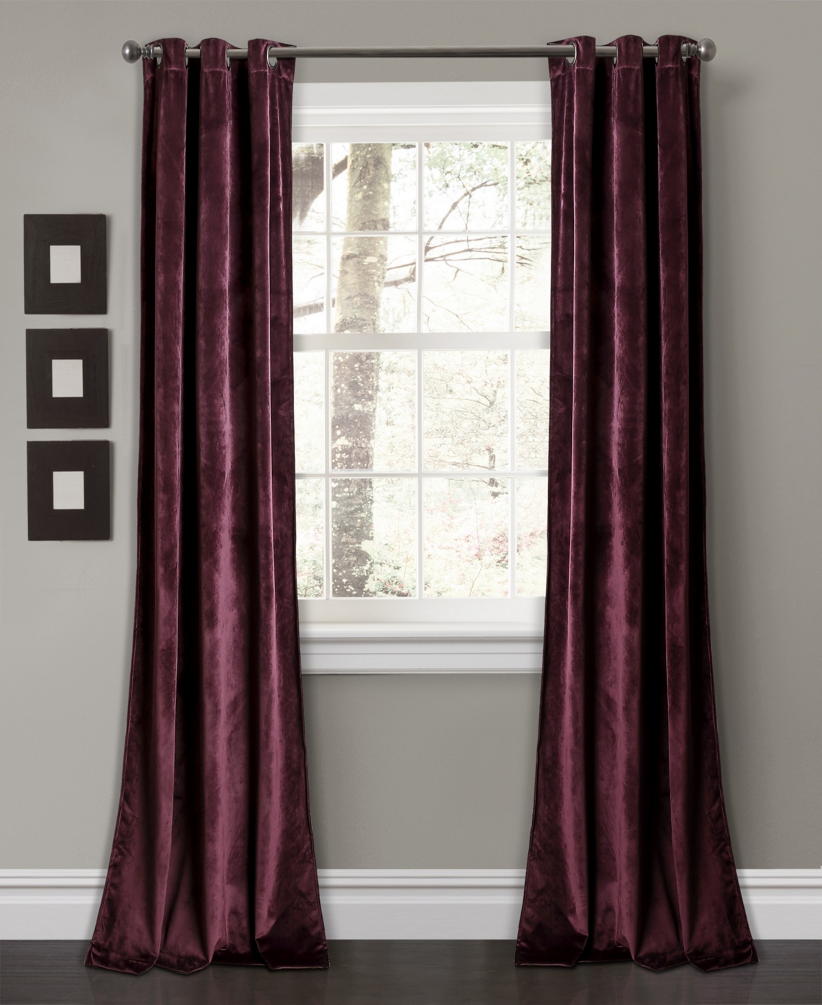 Click here for Prima Velvet 38 x 84 Curtain Set - Plum prices