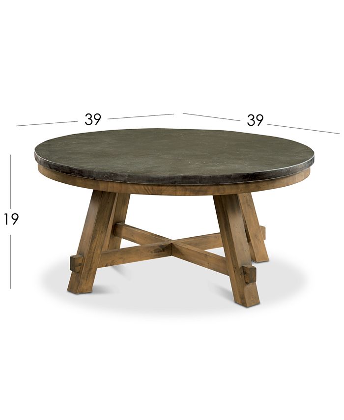 Furniture Breslin Bluestone Round Coffee Table - Macy's