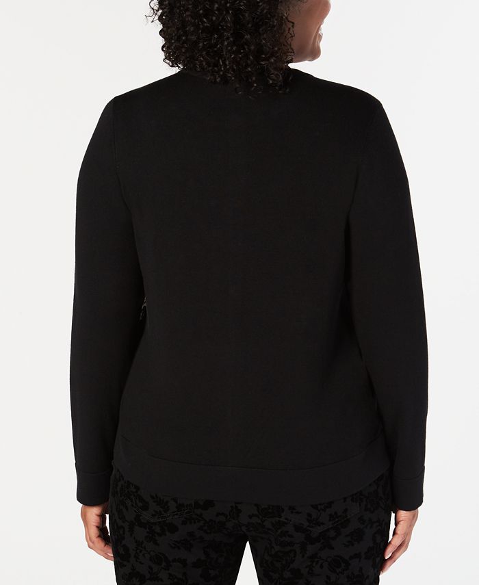 Charter Club Plus Size Floral-Print Cardigan, Created for Macy's - Macy's Charter Club Plus Size Floral-Print Cardigan, Created for Macy's - Macy's