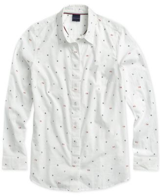 Tommy Hilfiger Adaptive Women's Frankie Monogram Shirt with Magnetic ...