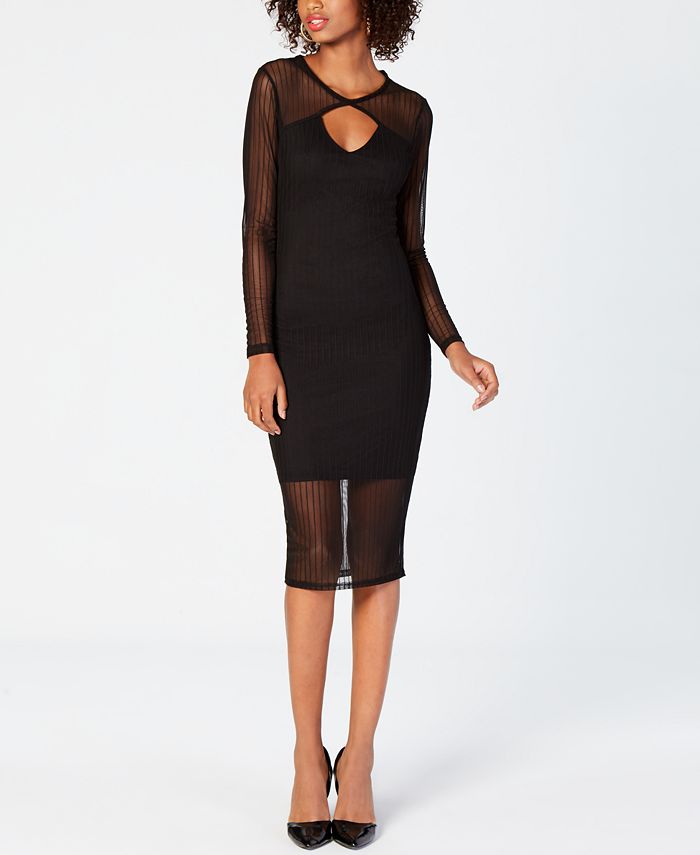 Material Girl Juniors' Keyhole Mesh Dress, Created for Macy's - Macy's