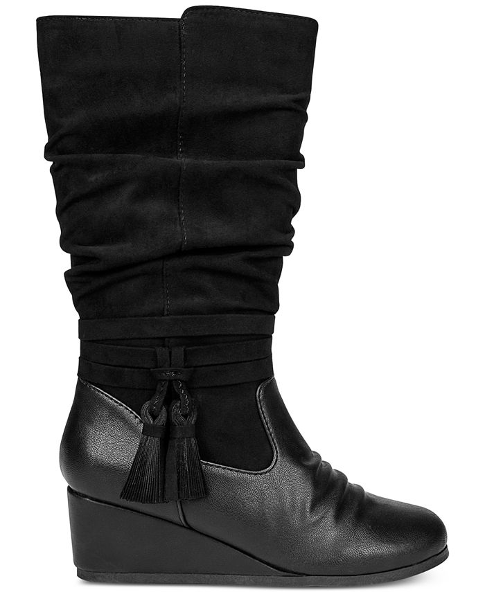 Rampage Little & Big Girls Bridget Tall Wedge Boots - Macy's
