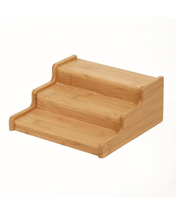 Seville Classics 3 Tier Expandable Bamboo Spice Rack Step Shelf Cabinet ...