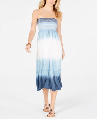 Raviya Tie-Dyed Strapless Cover-Up Dress - Macy's