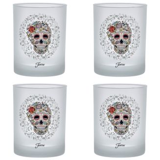Fiesta Skull and Vine Sugar 14-Ounce Frosted DOF Double Old Fashioned ...