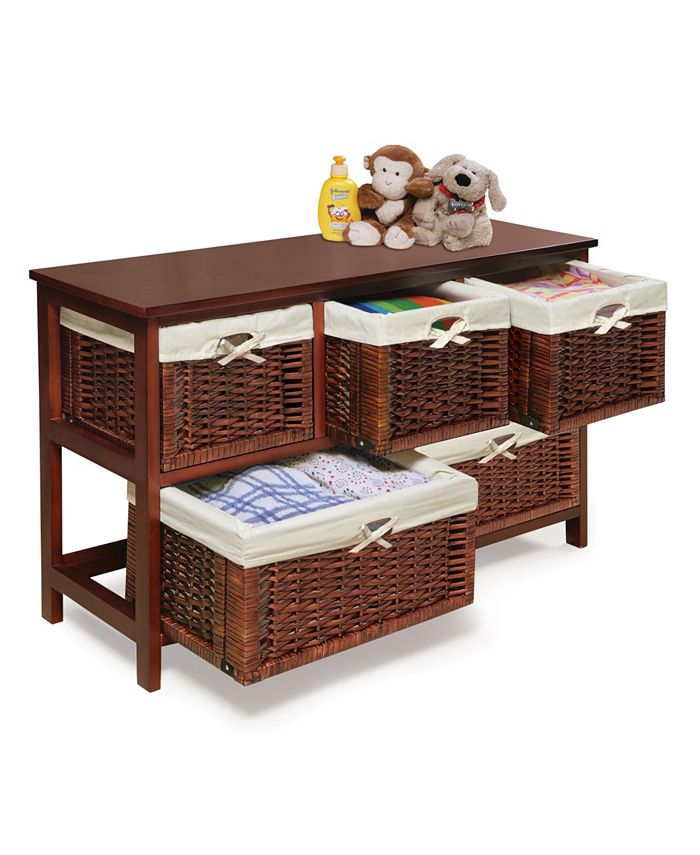 Badger Basket Five Basket Storage Unit With Wicker Baskets - Macy's