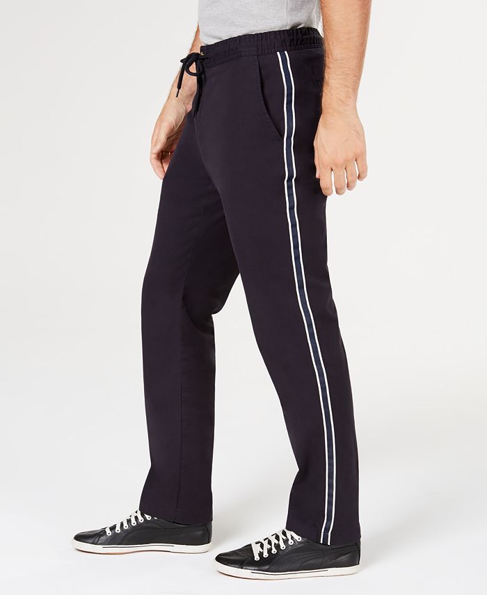 Club Room Men's Stretch Drawstring Side Stripe Pants, Created for Macy ...