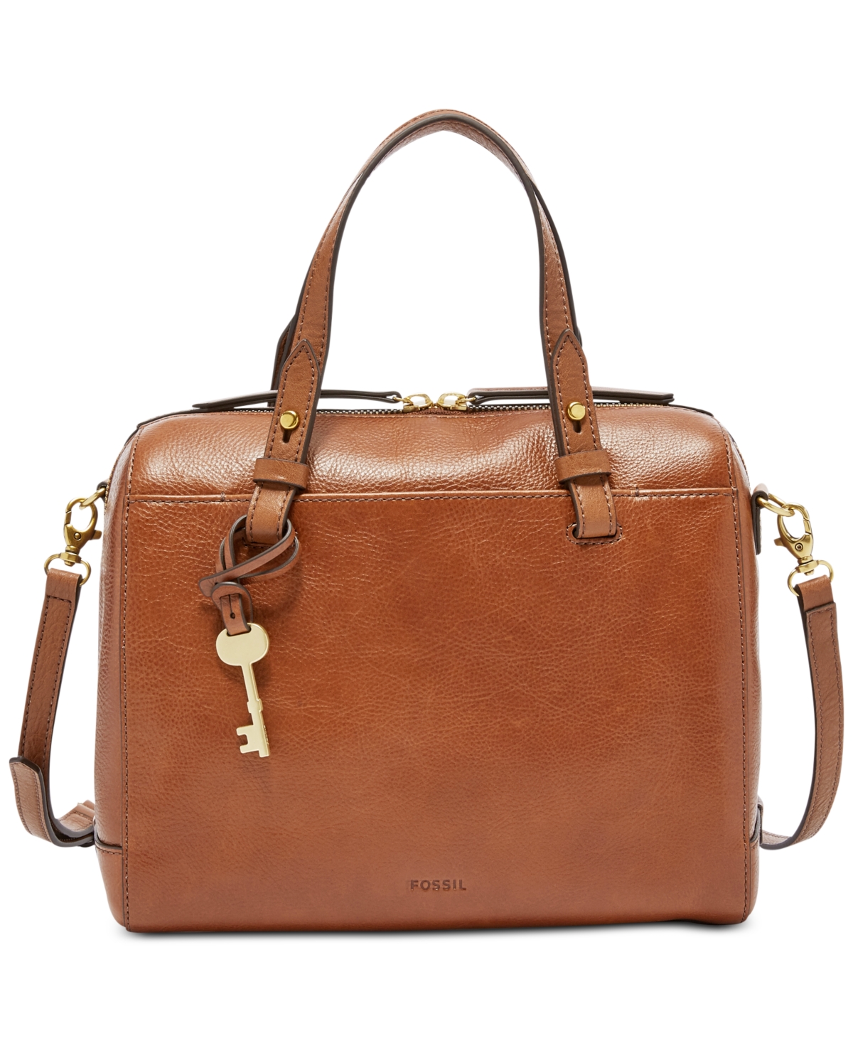 Click here for Fossil Rachel Small Leather Satchel - Brown Gold prices