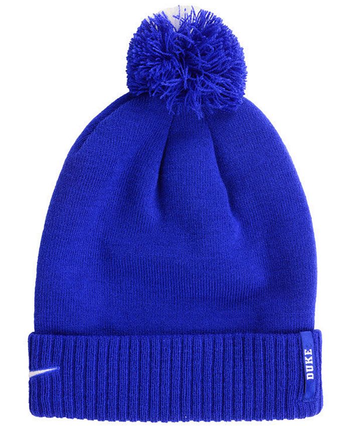 Nike Duke Blue Devils Beanie Sideline Pom Hat - Macy's
