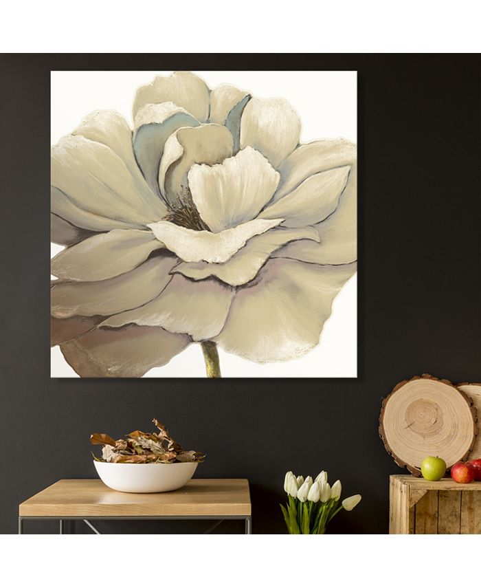 Artissimo Designs Cream Silken Bloom Hand Embellished Canvas - Macy's
