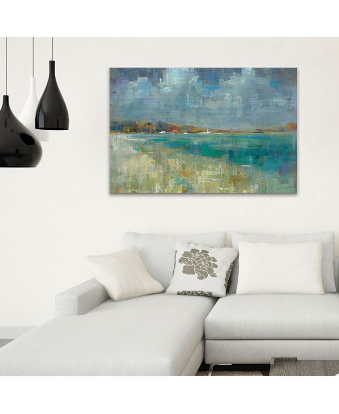 Artissimo Designs Sky And Sea Hand Embellished Canvas Art - 36" W x 24 ...