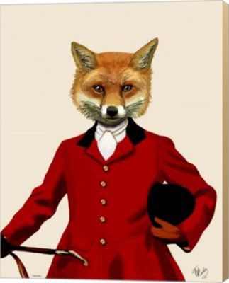 Fox Hunter 2 Portrait By Fab Funky Canvas Art - Macy's