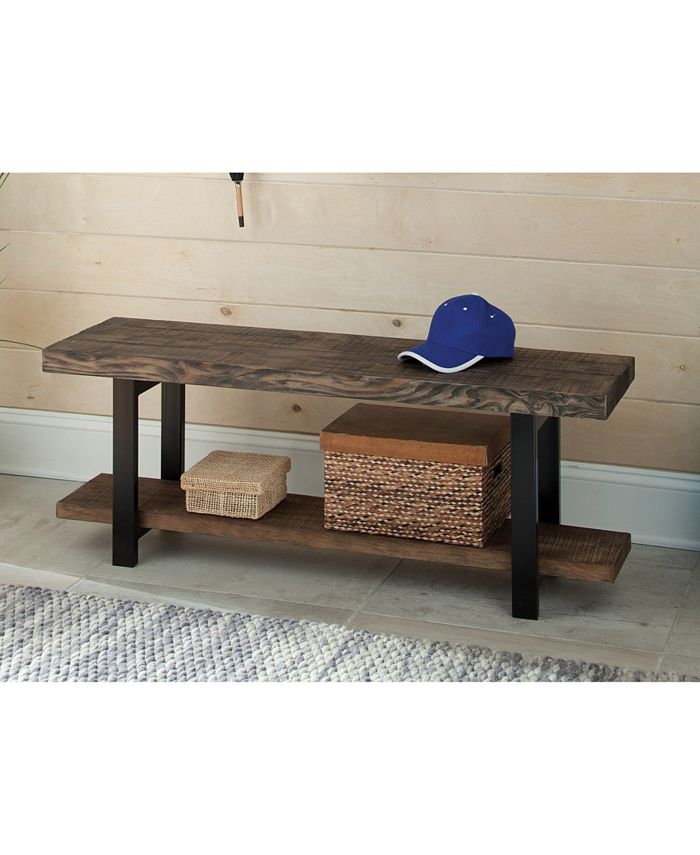 Alaterre Furniture Pomona Metal and Reclaimed Wood Bench - Macy's Alaterre Furniture Pomona Metal and Reclaimed Wood Bench - Macy's