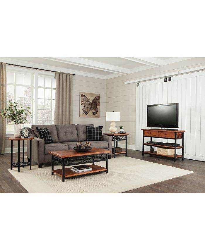 Alaterre Furniture Artesian Scrollwork Round End Table - Macy's