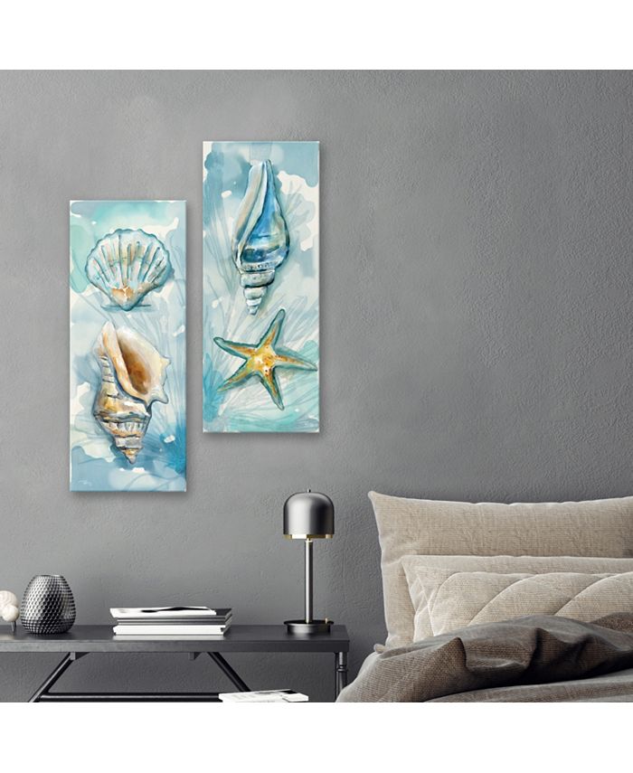 Artissimo Designs Watercolor Shells I and II Printed Canvas - Macy's