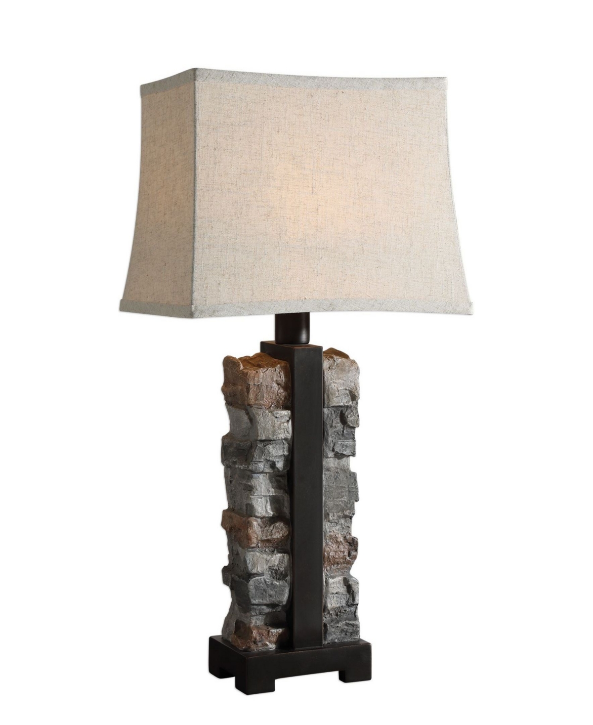 Click here for Uttermost Kodiak Stacked Stone Lamp - Open Misce prices