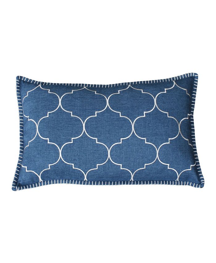 THRO Ava Whipstitch Embroidered Pillow, 20" x 12" - Macy's