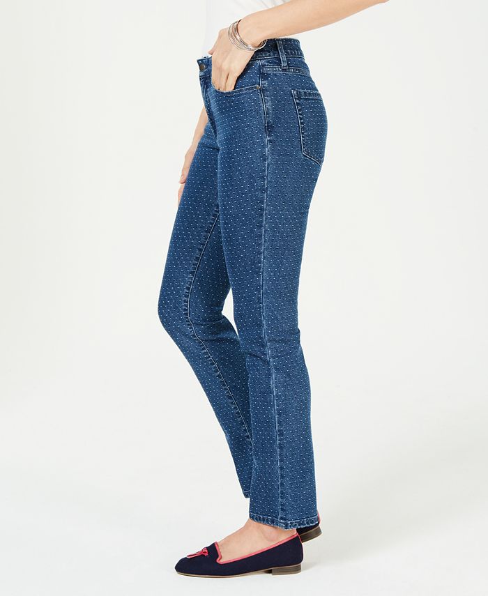 Charter Club Petite Jacquard Dot-Print Lexington Jeans, Created for ...