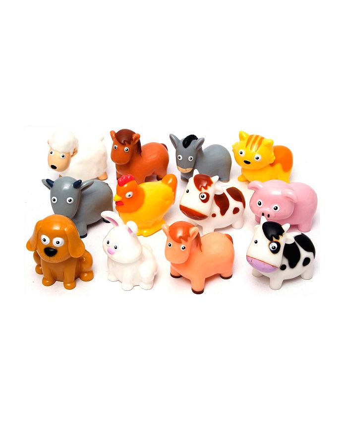 Boley 12 Piece Bucket Of Farm Animal Figures - Macy's