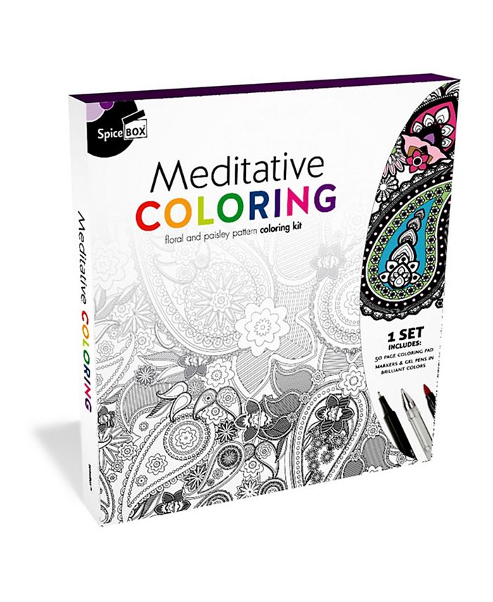 Spicebox Meditative Coloring Anti Stress Adult Coloring Kit - Macy's
