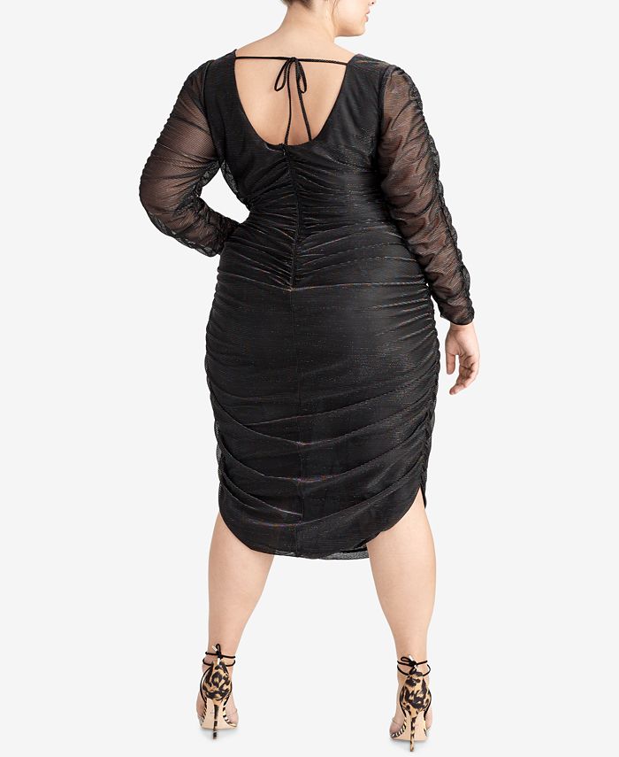 RACHEL Rachel Roy Plus Size Ruched Midi Sheath Dress - Macy's