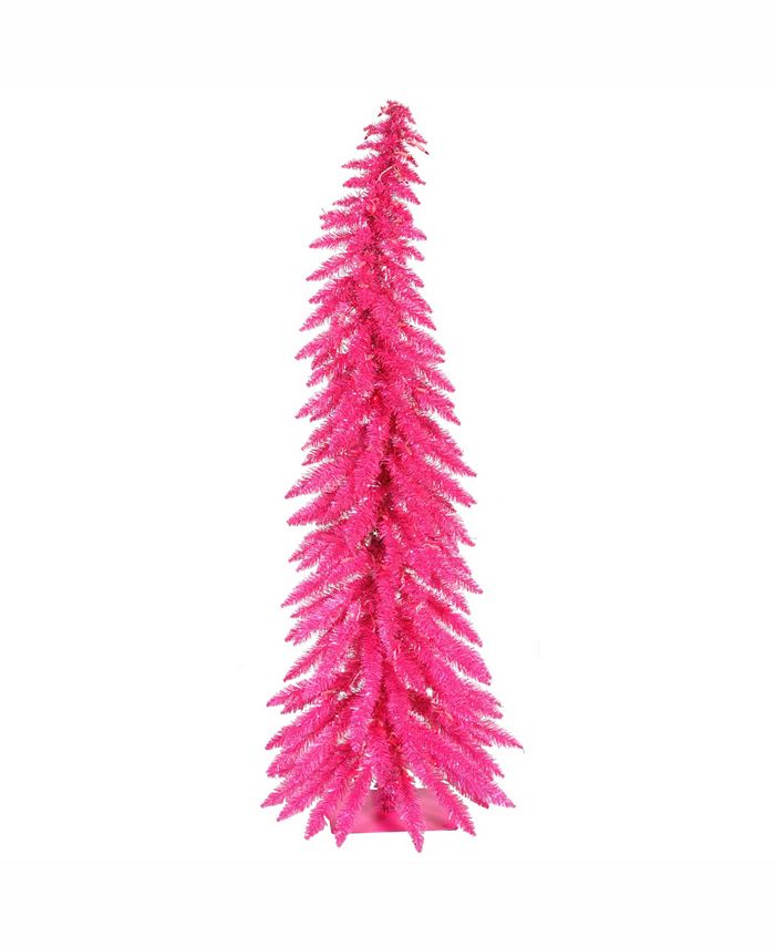 Vickerman 5 ft Pink Whimsical Artificial Christmas Tree With 100 Pink ...