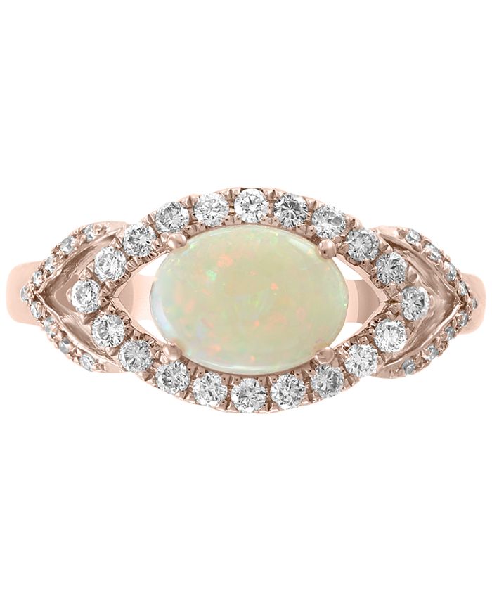 EFFY Collection EFFY® Opal (5/8 ct. t.w.) & Diamond (1/3 ct. t.w.) Ring ...