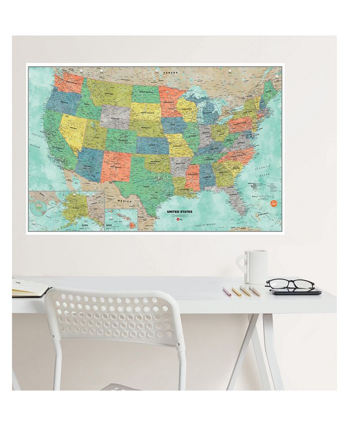 Brewster Home Fashions Aquarelle Us Dry Erase Map - Macy's