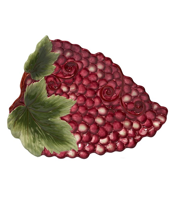 Tracy Porter Certified International Gilded Wine 3-D Grape Platter - Macy's