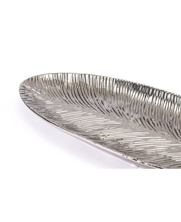 Zuo Large Feather Plate - Macy's