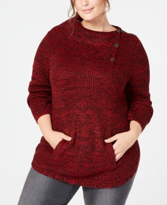 Style & Co Plus Size Envelope-Neck Sweater, Created for Macy's - Macy's