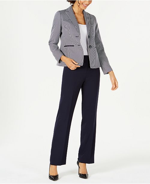 Le Suit Two-Button Printed Jacket Pantsuit & Reviews - Wear to Work ... Le Suit Two-Button Printed Jacket Pantsuit & Reviews - Wear to Work ...