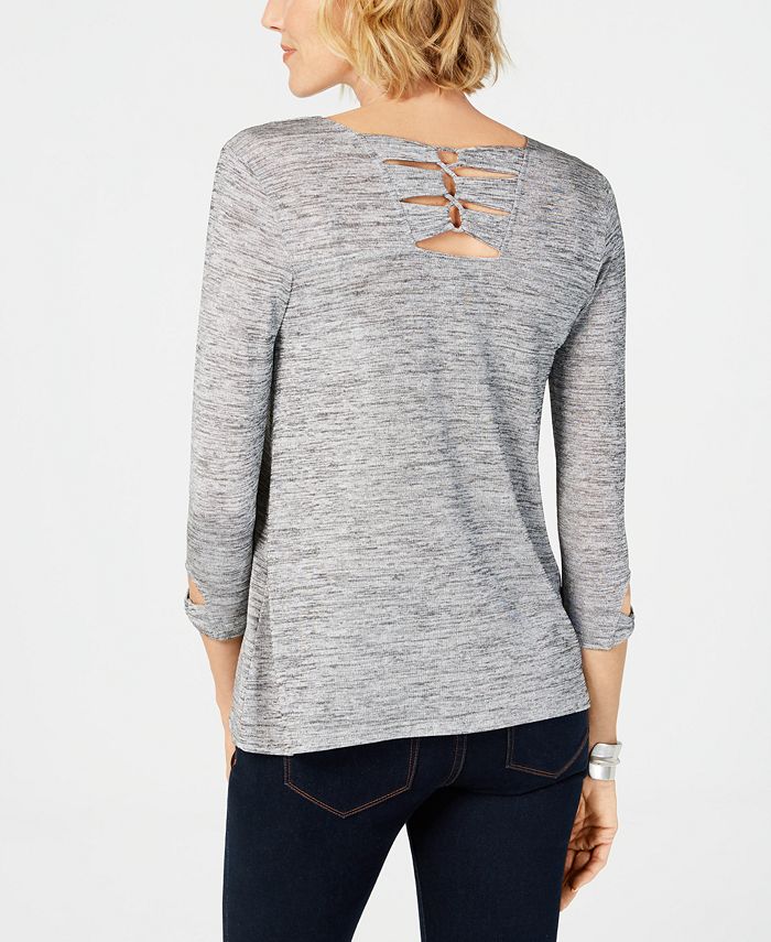 John Paul Richard Petite Back Lace Up Sweater Macy S