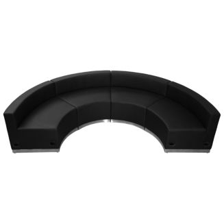 Hercules Alon Series Black Leather Reception Configuration, 4 Pieces ...