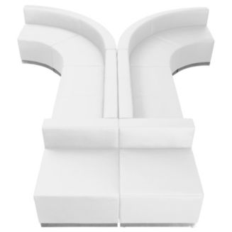 Hercules Alon Series Melrose White Leather Reception Configuration, 8 ...