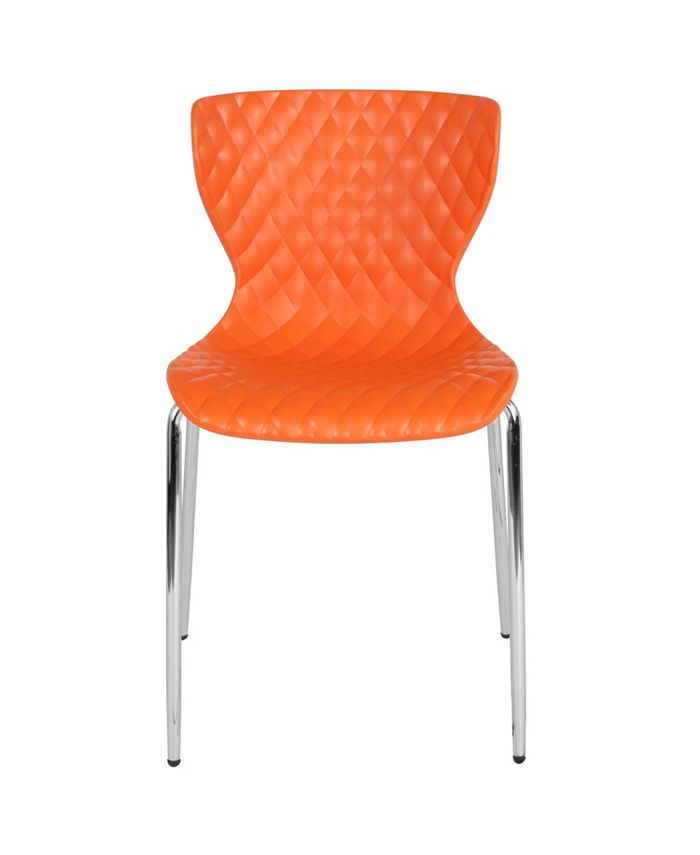 Flash Furniture Lowell Contemporary Design Orange Plastic Stack Chair ...