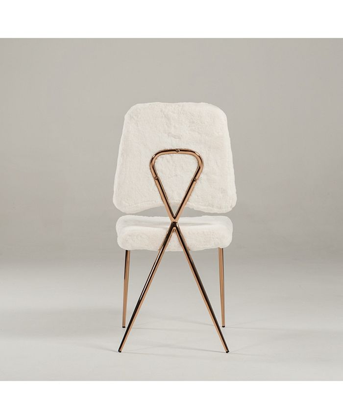 VIG Furniture Candace - Modern Faux Fur Dining Chair Set of 2 - Macy's