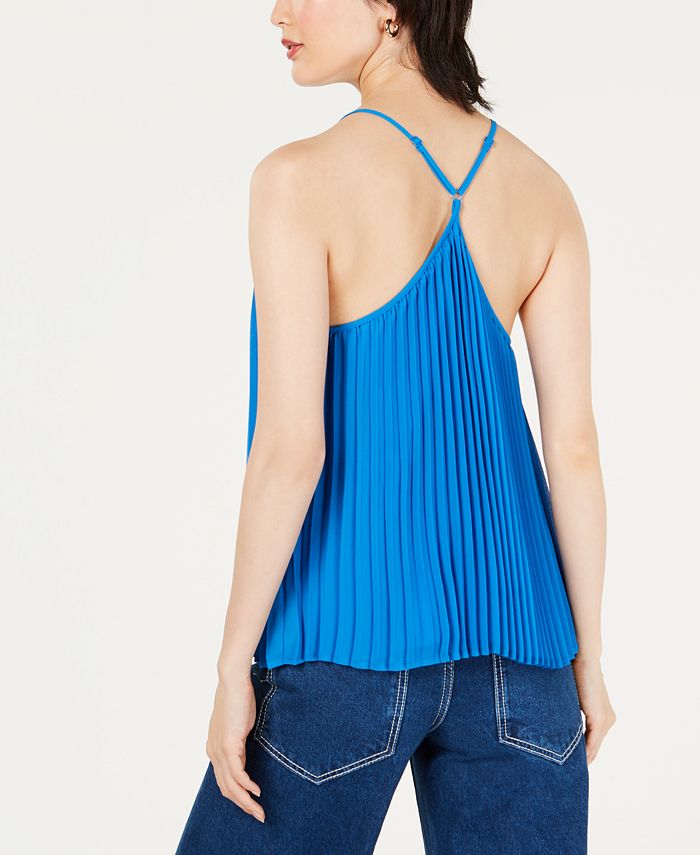 Bar III Pleated Racerback Strappy Tank Top, Created for Macy's - Macy's