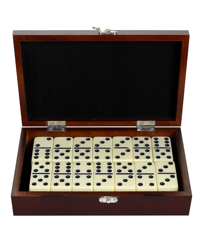 Blue Wave Premium Domino Set with Wooden Carry Case - Macy's