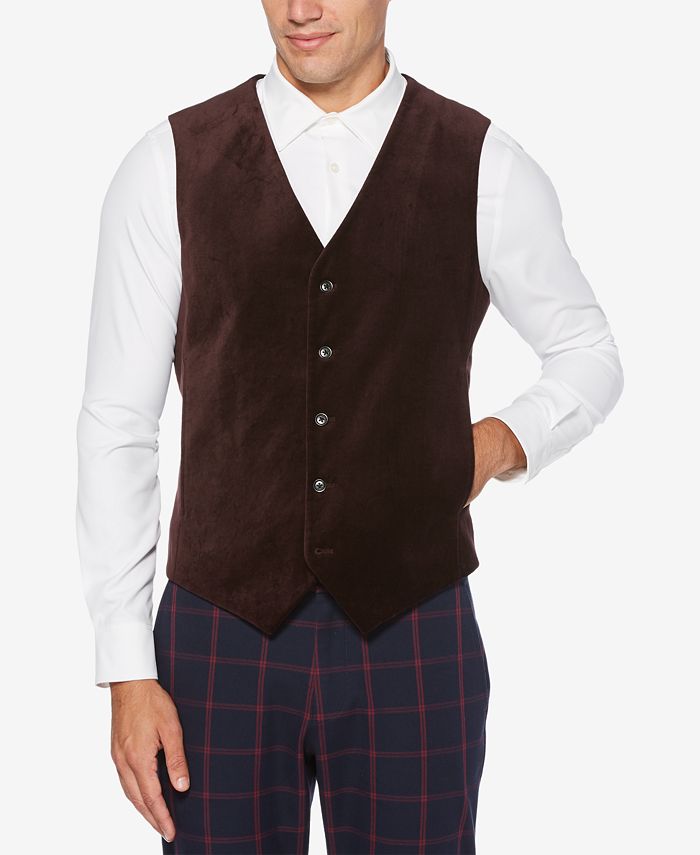 Perry Ellis Men's Slim-Fit Velvet Vest - Macy's
