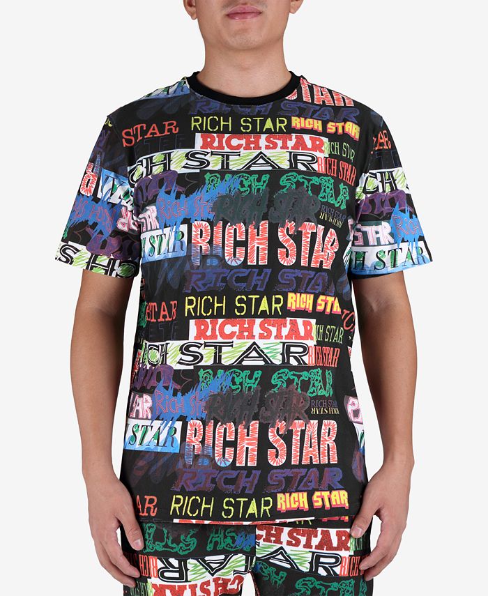 RICH STAR Men's Allover Logo Print T-Shirt - Macy's