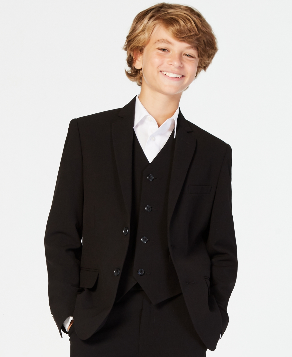 Click here for Calvin Klein Big Boys Husky Stretch Suit Jacket -... prices
