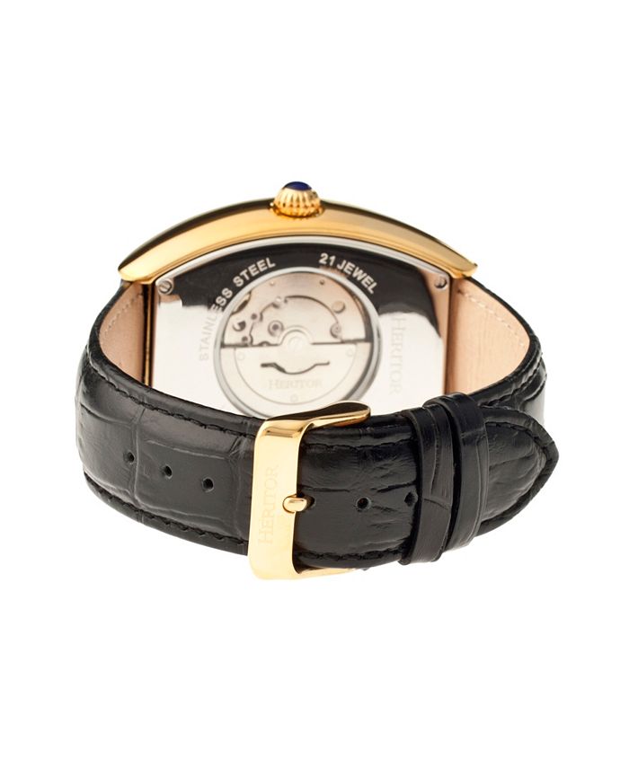 Heritor Automatic Redmond Gold & Silver Leather Watches 40mm - Macy's