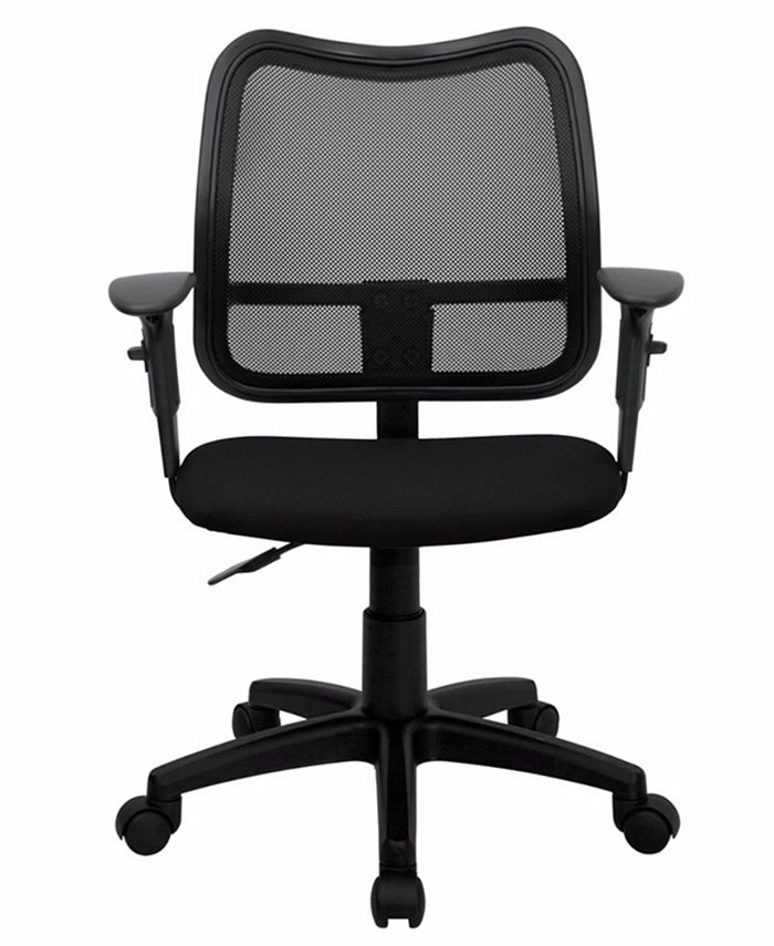 Clickhere2shop Mid-Back Mesh Task Chair with Navy Blue Fabric Seat and ...