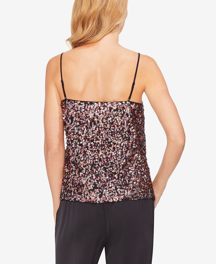 Vince Camuto Multi-Sequin Mesh Cami - Macy's